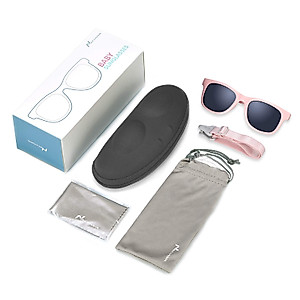 NACUWA Baby Sunglasses - 100% UV Proof Sunglasses for Baby, Toddler, Kids - Ages 0-2 Years - Case and Pouch included