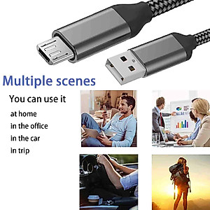 Micro USB Charger Cable 6FT 3Pack Android Charging Cord for PS4,Xbox One Controller,Amazon Echo Dot,Kindle Fire eReaders,Cameras,Samsung Galaxy S7 Edge J7 J5 Tab S2,Note 5,LG G4 G3L K40,Moto E6 E5 G4