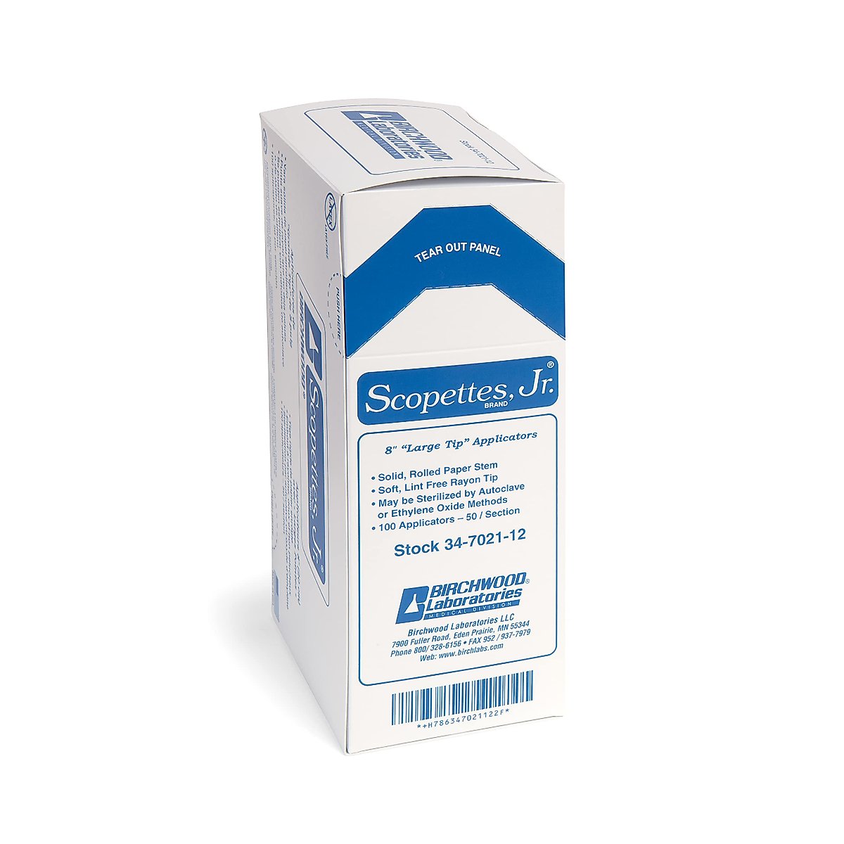 Scopettes Jr. 8" Large Tip Applicator Swabs 100/bx