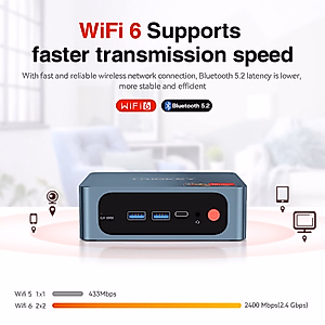 TRIGKEY Mini PC Ryzen 5 5560U(6 Cores, 12 Threads) 16GB DDR4 1TB M.2 NVME(Max 2200MB/S) SSD Gaming S5 Mini Computer WOS Pro. Wi-Fi 6/Bluetooth 5.2/DP 144Hz/HDMI/USB 3.0 Micro PC