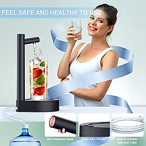 Water Dispenser for 5 Gallon Bottle, Smart 7 Levels Desktop Water Bottle Dispenser for 5 Gallon & Universal Bottles, USB Charging Automatic Water Jug Dispenser for Home, Office and Outdoor