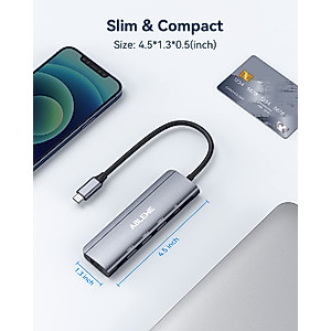 USB C Hub, ABLEWE USB C to HDMI Multiport Adapter, Thunderbolt 3 to HDMI Hub with 4K HDMI, 3*USB 3.0 and 100W PD Charging Adapter for MacBook Pro/Air 2020, iPad Pro/Chromebook/Pixelbook/XPS/Surface