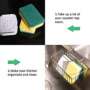 THETIS Homes Sponge Holder for Kitchen Skin, Stainless Steel Kitchen Skin Caddy, Durable & Rustproof Dishwashing Liquid Drainer, Dish Draining Skin Basket