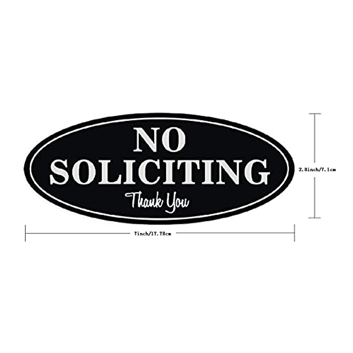 No-Soliciting Sign for House Signs for Home - Premium No Soliciting Thank You Sign for House, Durable UV and Weather Resistant 2.8" x 7", Black with White Letters (1)