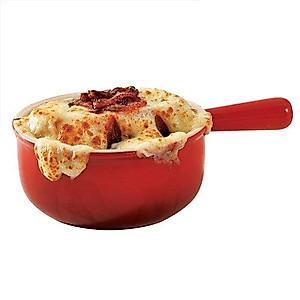 Le Creuset Stoneware French Onion Soup Bowl, 16 oz., Cerise