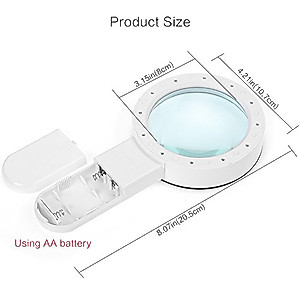 Magnifying Glass 30X, Large Magnifier with Light, LED Illuminated & Handheld, Premium High Power Magnify Glass for Reading Books, Seniors, Macular Degeneration, Stamps