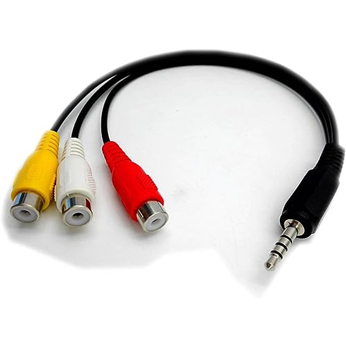 zdyCGTime Black 3.5mm Plug Male to 3 RCA Female Adaptor Audio Video Cable(25CM) (F/M))