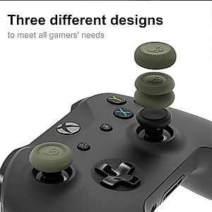 Skull & Co. Skin, CQC and FPS Thumb Grips Joystick Cap Analog Stick Cover for Xbox Controller- OD Green, Set of 6