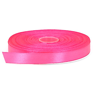 Stuffvisor Pink Satin Ribbon, 1/2 inch x 50 Yards, Double Face Solid Color, Thick and Durable Ribbon Roll, 100% Polyester Ribbon for Gift Wrapping, Crafts, Hair and Multiple Decorations