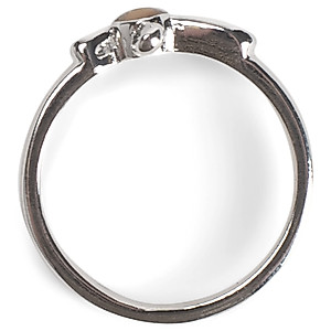 Dicksons Mustard Seed Petal Cross Silver Plated Size 9 Stainless Steel Ring