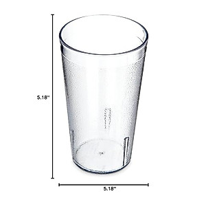 Carlisle FoodService Products Stackable Tumbler with Pebbled Exterior for Restaurants, Cafeterias, And Fast Food, Plastic, 12 Ounces, Clear, (Pack of 24)