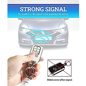 Zlirfy Smart Remote Key Fob Cover,Key Covers for Car Keys with Leather Keychain,Car Cover,Soft TPU Case Protection,Car Keychain Holder Most Model of Cars (for Honda a) 662QCYST002