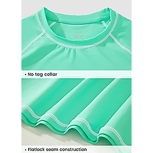 Willit Men's Rashguard Swim Shirts UPF 50+ Sun Protection Shirts Short Sleeve SPF Quick Dry Beach Shirt Light Green L
