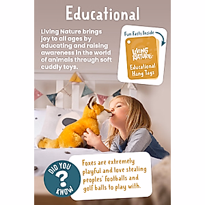 Living Nature Highland Cow Brown Stuffed Animal | Farm Toy with Sound | Soft Toy Gift for Kids | Naturli Eco-Friendly Plush | 9 Inches