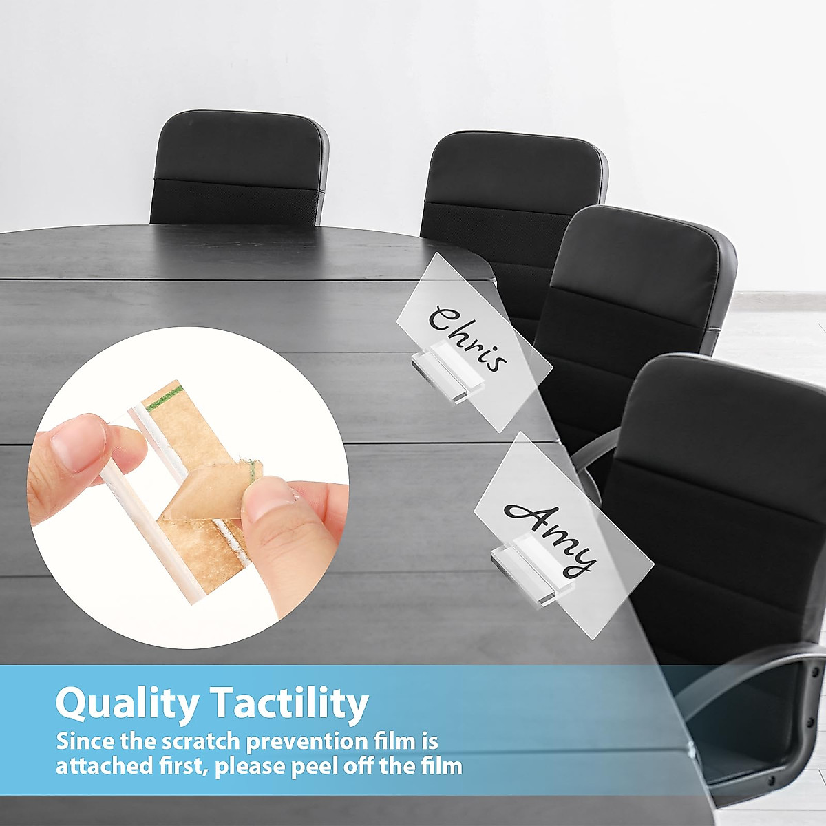 Dimeho Acrylic Place Card Holders, 10 Pcs Acrylic Stands Name Card Holders Clear Table Number Stands Picture Display Holder for Wedding Dinner Home Party Events Decoration (1.97× 1.18 Inch)