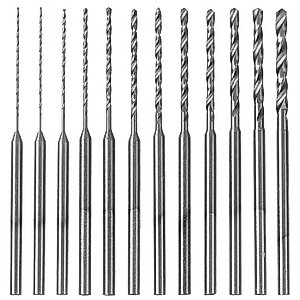 Mini Twist Drill Bits Set - 10Pcs 0.6mm-2.2mm Micro Wood Drill Bit 2.35 Shank Titanium Coated HSS Engraving Drill Bits Hole Drilling Tool for DIY Resin, Beads, Jewelry (12)