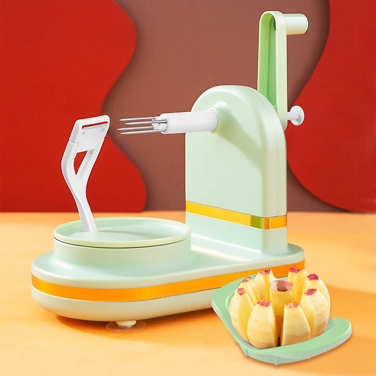 Fruit Peeler Fruits Peeling Tools Potato Skin Peeler Apples Slicer Corer Peeling Machine Pear Vegetables Peeler Kitchen Peeler Metal To Rotate Stainless Steel Kitchenware