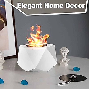 Mini Tabletop Fire Pit Alcohol Bowl-Home Decor Concrete Firepit,Small Smores Maker Fireplace,Smokeless Clean Long Burning for Indoor/Outdoor Patio Balcony,Birthday Gifts for Halloween Christmas