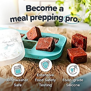 Souper Cubes 2 Tablespoon Freezing Tray with lid, Aqua color, Pack of Two