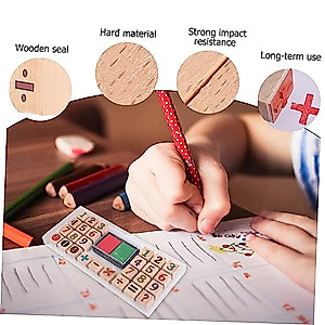 Tofficu 2 Sets kidcraft playset Number Stamps Wooden Stamp kit Wooden Stamp for Scrapbooking Wooden for Card Making Number Stamper Number Signet Stamper Seal die Bamboo Boxed