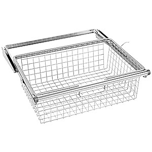 Rubbermaid Configurations Deluxe Custom Closet Kit, 3- to 6-Foot, Titanium, FG3H8800TITNM & 3J05 Configurations Sliding Wire Basket, Titanium(FG3J0501TITNM)