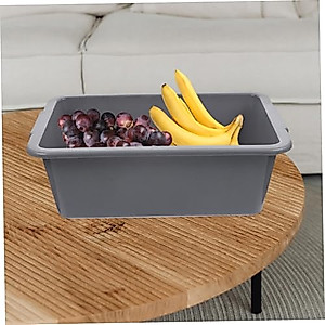 KOMBIUDA 3pcs Restaurant Bowl Storage Box Washing Basin Tub Dishwashing Tubs Dishpan Basin Tub Utility Tub Commercial Tote Tubs Meat Prep Tub Wash Basin Tub Storage Bins Bus Tub Grey Pp