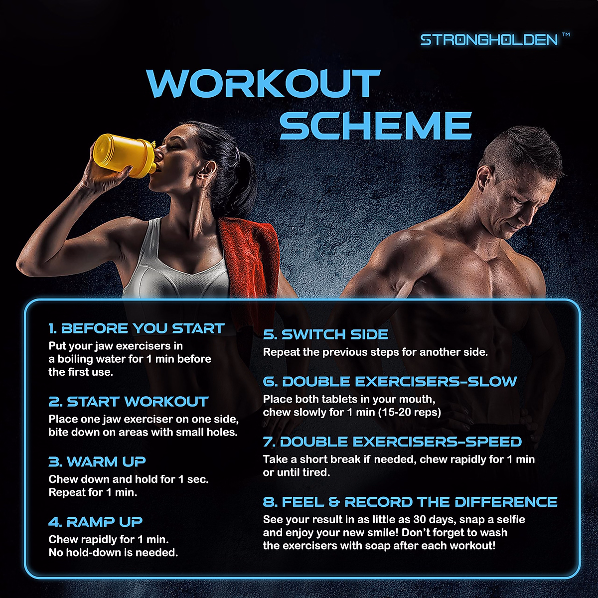 Jaw Exerciser for Men & Women - 3 Levels (6pcs) Silicone Jawline Exerciser Tablets for Beginner, Intermediate & Advance Users - Jaw Toner for Men & Women, Jawstyle and Jaw Trainer (3 Levels - Basic)