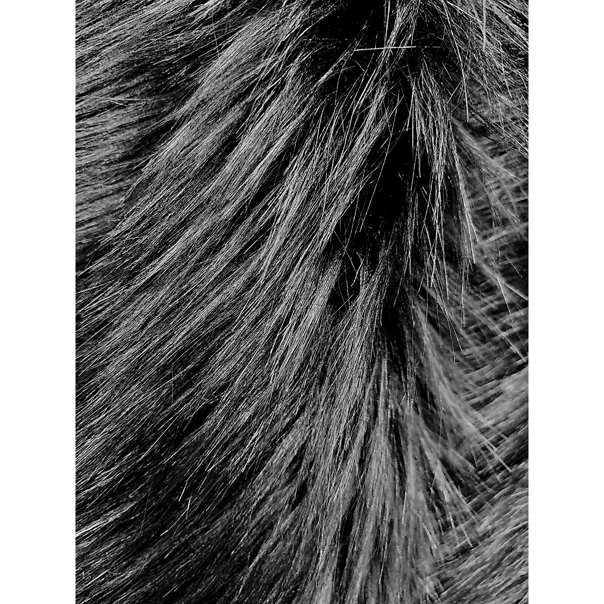 Sasha Black 2 Inch Long Pile Soft Luxury Faux Fur Fabric Fursuit, Cosplay Costume, Photo Prop, Trim, Throw Pillow, Crafts