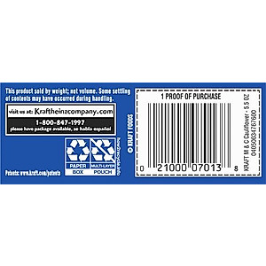 Kraft Original Macaroni & Cheese Dinner with Cauliflower Added to the Pasta (5.5 oz Box)