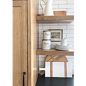 Chloe and Cotton | 22.5 Inch Acacia Wood Rectangle Board with Handle | Decorative Cutting Board | Kitchen Counter Backsplash Display | White