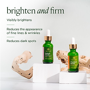 Tree of Life Facial Skin Care Set, Brightening, Firming, Hydrating, Dry Face, Dermatologist Tested - Vitamin C Serum (Brightens) + Retinol Serum (Smooths) - Skin Care Kit, 2 count of 1 Fl Oz