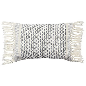 Jaipur Living Vibe Haskell 13"X21" Pillow, Bohemian Slate for Outdoor Spaces