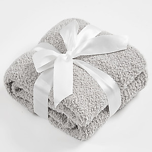 CYMULA Kids Throw for Boys and Girls 30 x 40 inches, Soft Cozy Cute Swaddle Fleece Throw, Light Grey