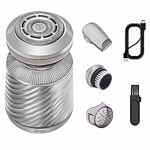 Ufree Mini Shaver Travel Razor, Pocket Portable Electric Shaves for Men Face, Mini Electric Razor for Men, IPX7 Waterproof Rotary Shaver Razor, Beard Trimmer for Men, Mens Grooming Kit, Gifts for Men