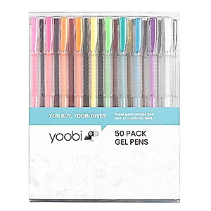 Yoobi | Gel Pen Set | Multicolor Pack of 50 (YOOB1202559)