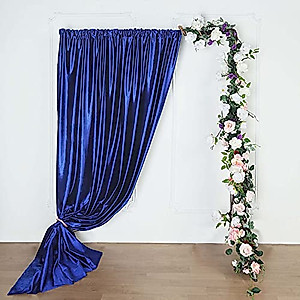 Efavormart 8Ft H x 8Ft W Premium Royal Blue Velvet Backdrop Curtain Panel Drape Background for Events