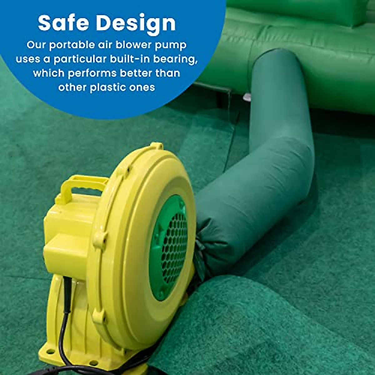 Air Blower for Inflatables 750 Watt, Inflatable Bounce House Blower Indoor Outdoor, Compact and Portable Electric Pump for Bouncy Castle and Swimming Pool