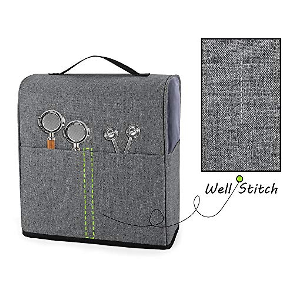 CURMIO Coffee Maker Dust Cover Compatible with Keurig K-Mini and K-Mini Plus, Coffee Making Machine Cover with Pockets for K Cup, Cover Only