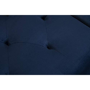 Convertible Sectional Sofa Bed, L-Shaped Reversible Reclining Velvet Sofa with 3 Seats and Pillows for Living Room Small Apartment Spaces Furniture Set (Blue)