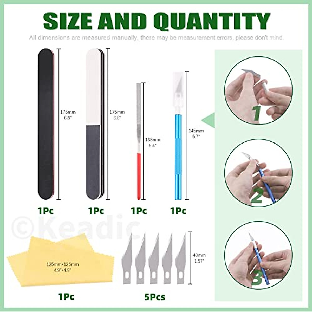 Keadic 37Pcs Model Tool Paint Kit Includes Professional Gundam Model Basic Tools, Painting Stand Base Holder and Alligator Clip Sticks Modeling Tools for Airbrush Hobby Model Building Parts Assemble