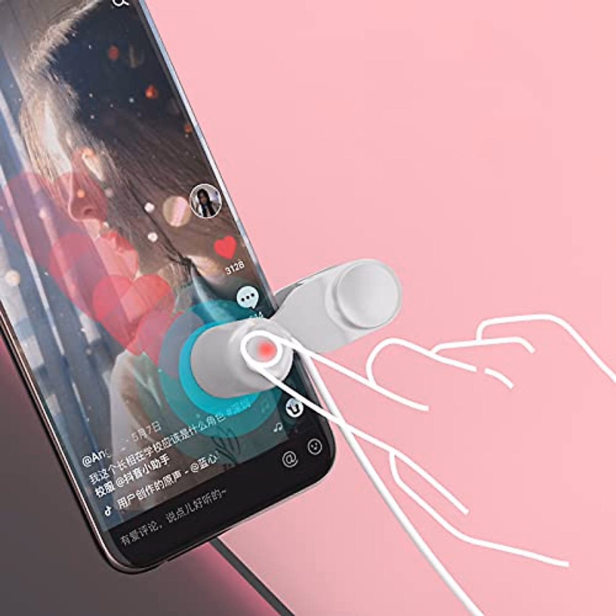 HLS Laluney Auto-clicker Device for Mobile Phone and Tablet Computer Screen,Adjustable Speed Simulated Finger Clickier(2 Packs) (White)