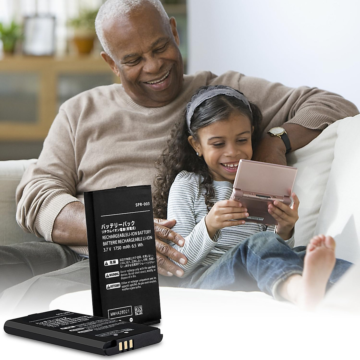 OSTENT 1750mAh 3.7V Rechargeable Lithium-ion Battery Pack for Nintendo New 3DS LL/XL Console