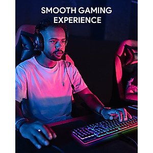 Aglaia Mechanical Gaming Keyboard, RGB Backlit 104 Keys Wired Keyboard Blue Switches, 12 Lighting Effects, Customizable Keys, Programmable Macro, Durable & Ergonomic for Windows Mac Computer Desktop