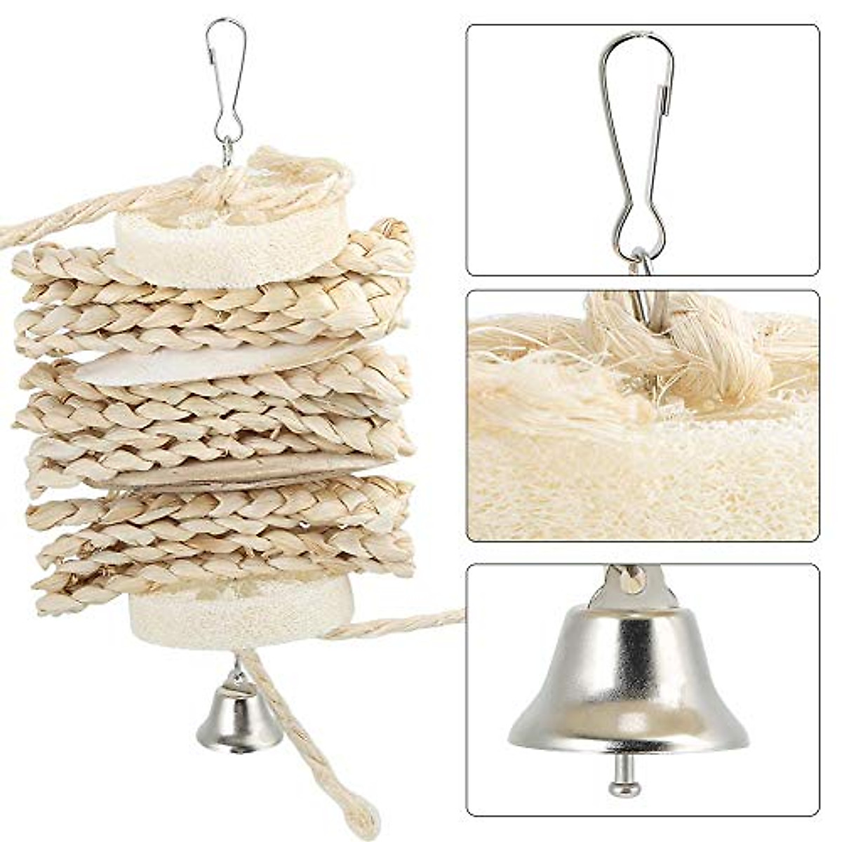 Valentine's Day Carnival Hanging Bird Toy, Bird Toy, Corn Husk Corn Natural for Bird Chew Toy