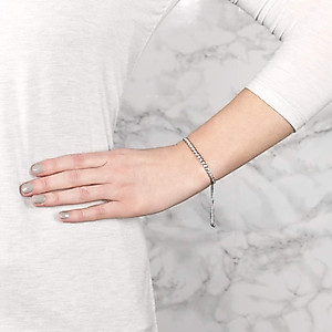 ERAA JEWEL Round Colorless Diamond Moissanite Bracelet Women, Wedding Tennis Bracelets Eternity, Adjustable, Silver, Gold, Bridal, Anniversary, Engagement, Gift Her, Charm Link Bracelet