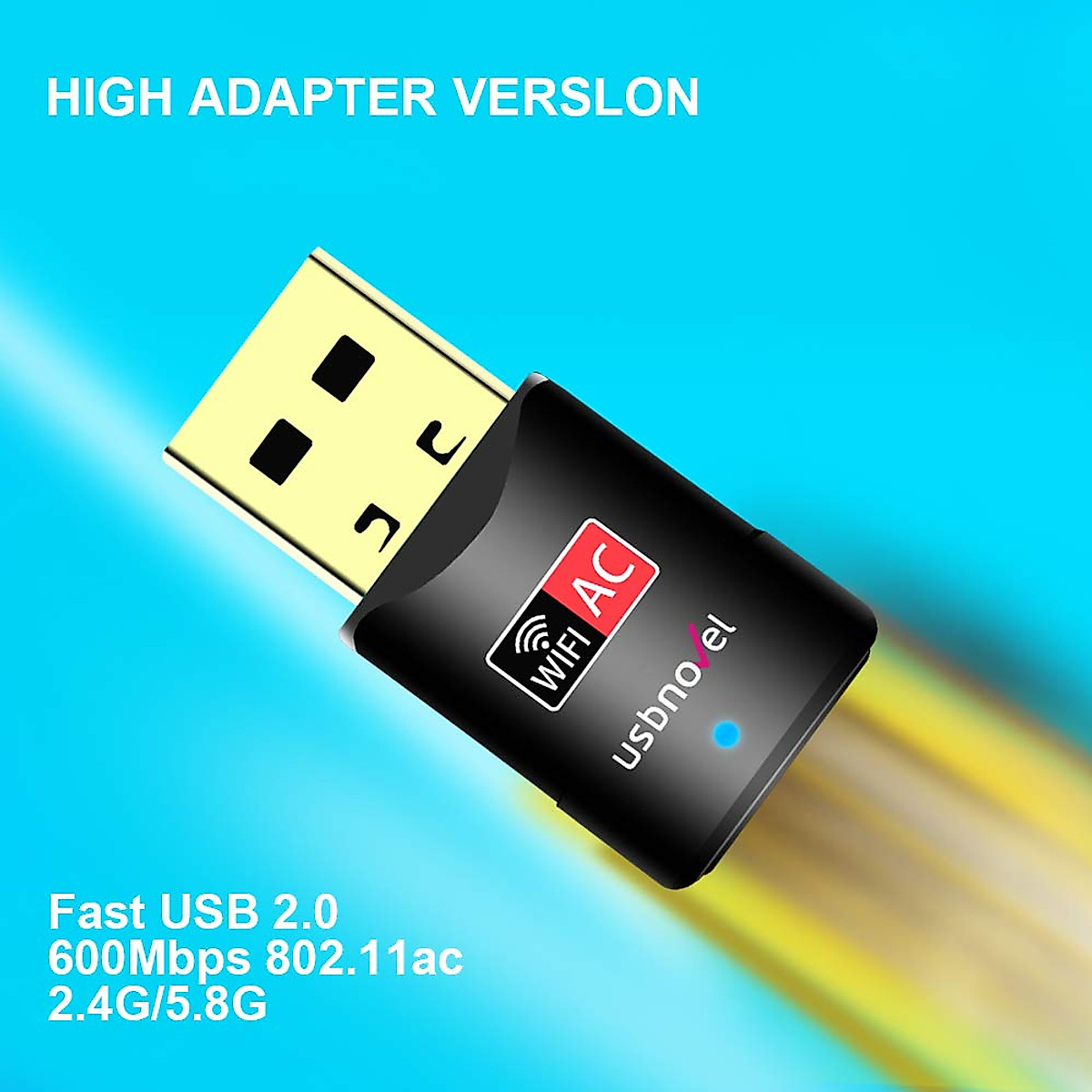 AC600Mbps Dual Band Wireless Network Adapter, 5G/2.4G WiFi Adapter for Desktop PC Laptop Supports Windows11/10/8/8.1/7/Vista/XP, Mac OS 10.9-10.15