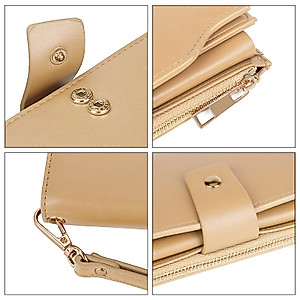 Uromee Wallet Women Vegan Leather Large Ladies Wristlet Purse Card Holder Organizer Clutch Zipper Pocket