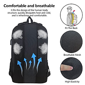 Wesoke Laptop Backpack for Men, 17.3 Inch Travel Backpacks Students BookBag with Laptop Compartment, Water Resistant Business Work Casual Computer Daypack with USB Charging/Headphone Port