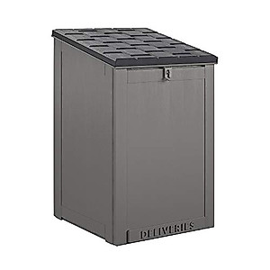 CoscoProducts COSCO 88333BGY1E BoxGuard Large Lockable Package Delivery and Storage Box, 6.3 cubic feet, Black/Grey