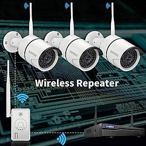 WiFi Range Extender, Wireless Security Camera Range Extender, Surveillance Camera WiFi Repeater, Wireless Extender with Power Supply, Wireless Network Repeater